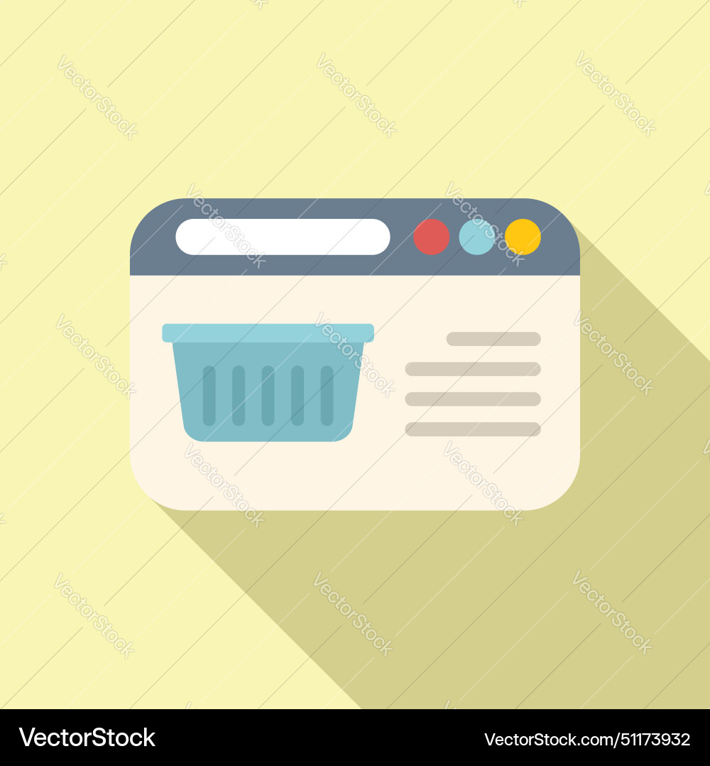 Internet shop website icon flat online Royalty Free Vector
