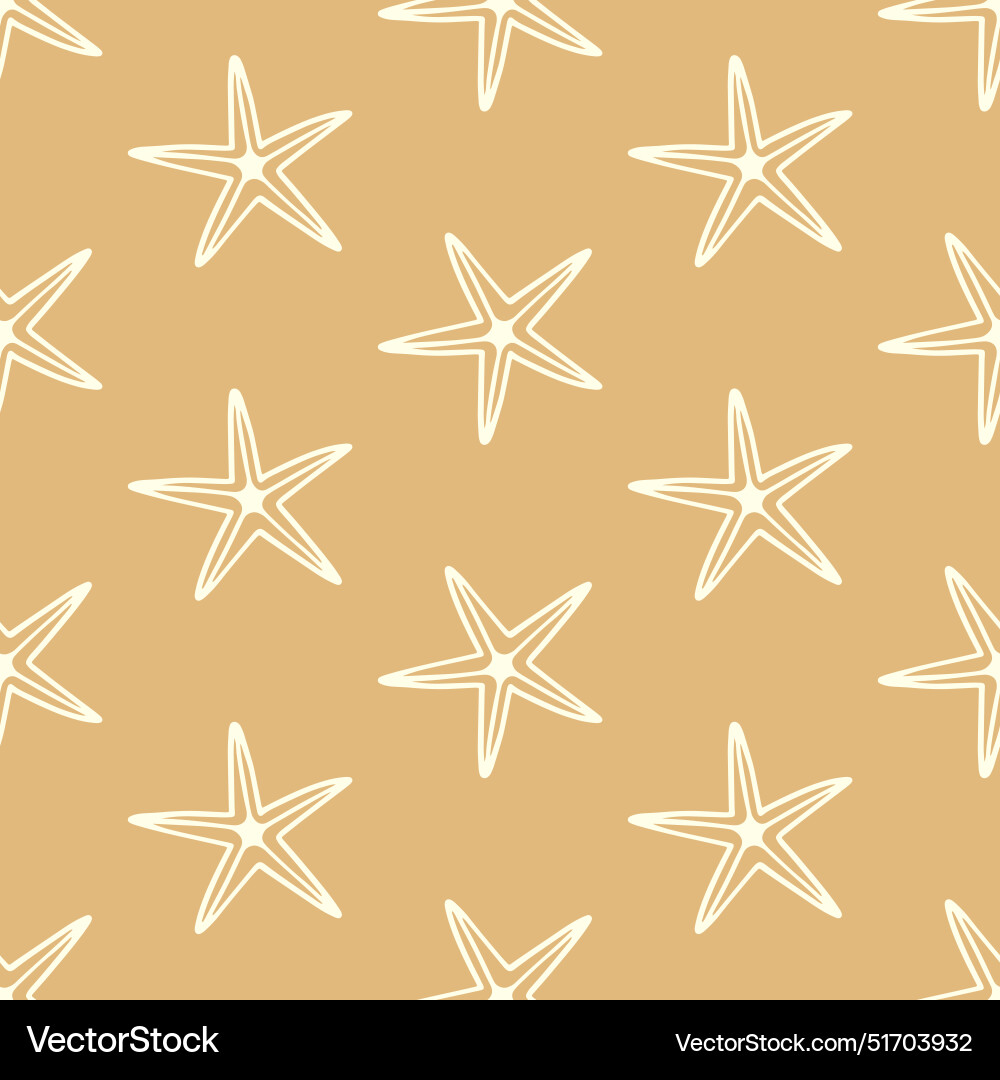 Meer Stern Strand Seestern Boho nahtlose Muster Vektorbild