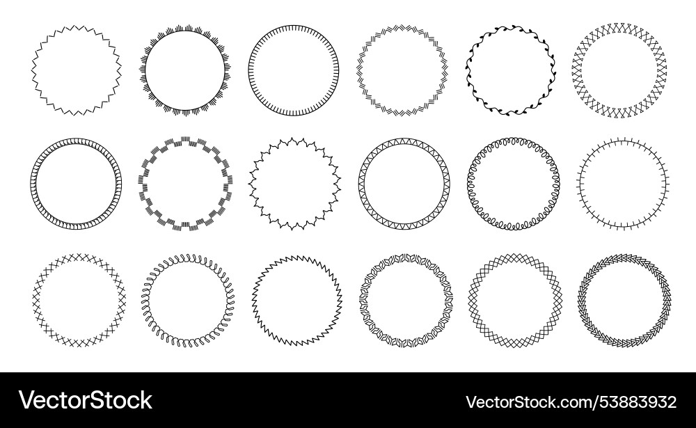 Sew stitch frame geometric border with needlework Vector Image