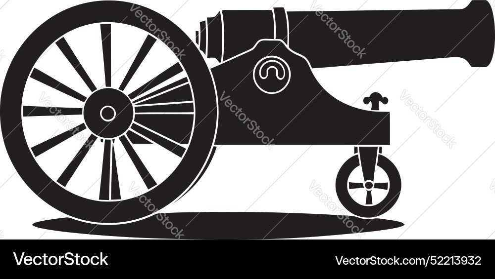 Tactical arsenal black cannon iconic emblem Vector Image