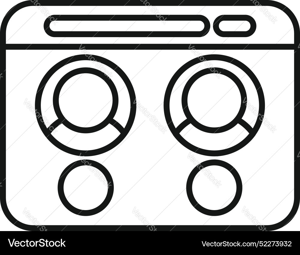 Website showing two user accounts being hacked Vector Image