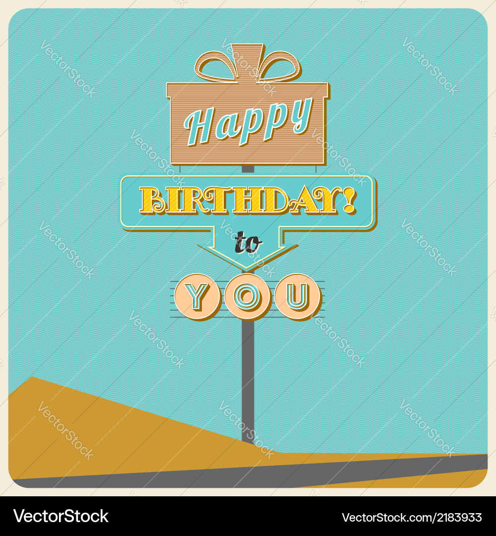 Birthday greetings sign Royalty Free Vector Image