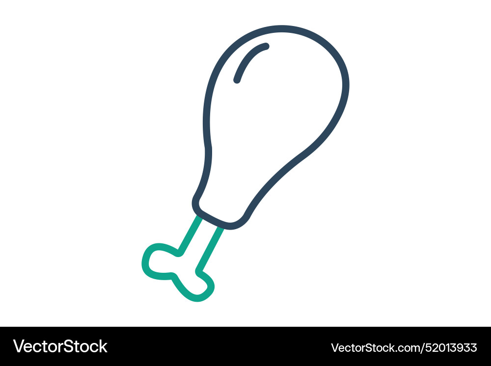 Chicken leg icon related to protein source Vector Image