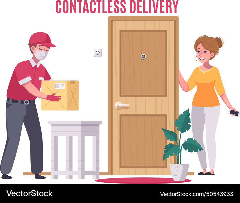 Contactless delivery Royalty Free Vector Image