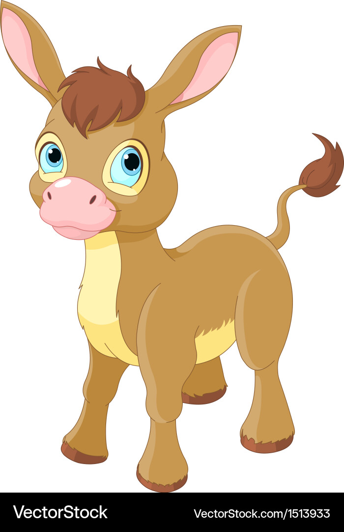 Cute smiling donkey Royalty Free Vector Image - VectorStock