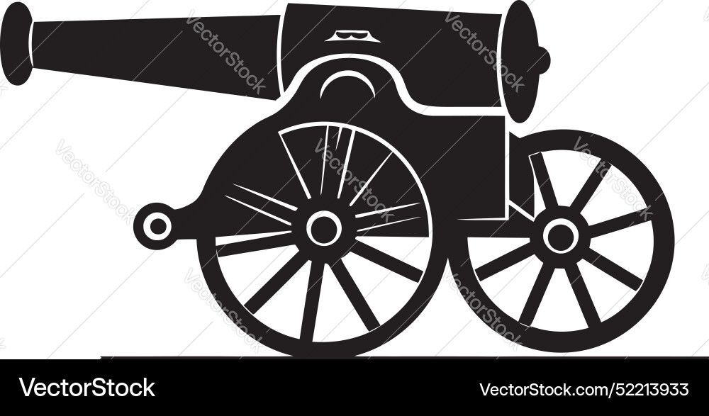 Dynamic warfare sleek black cannon symbolic Vector Image