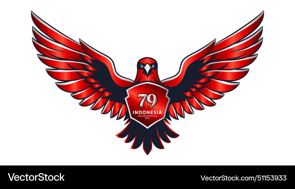 Eagle or garuda with red and white indonesia flag Vector Image