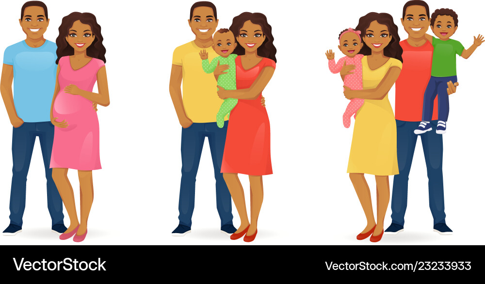 Family portrait set Royalty Free Vector Image - VectorStock