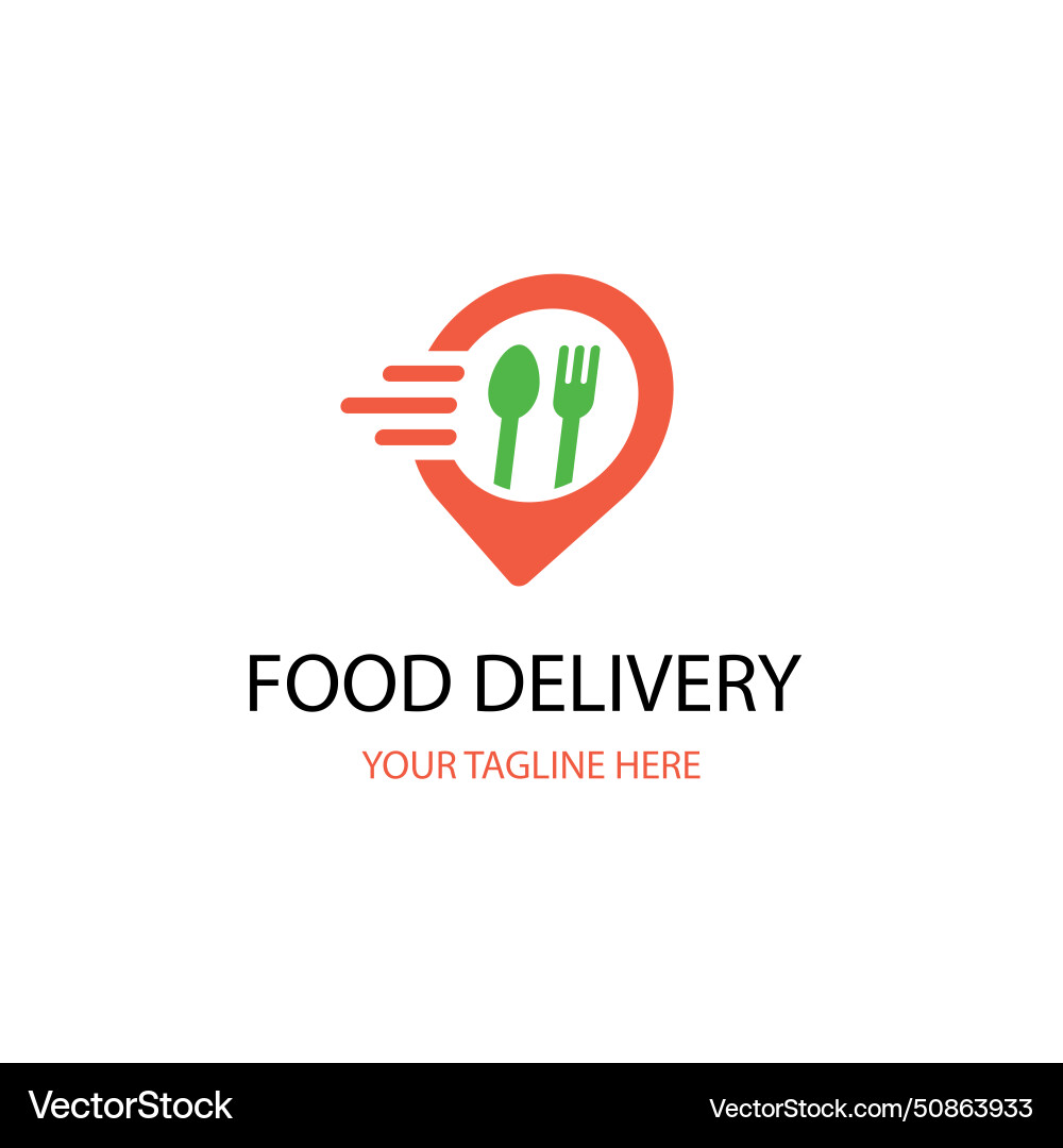 Food delivery location logo Royalty Free Vector Image