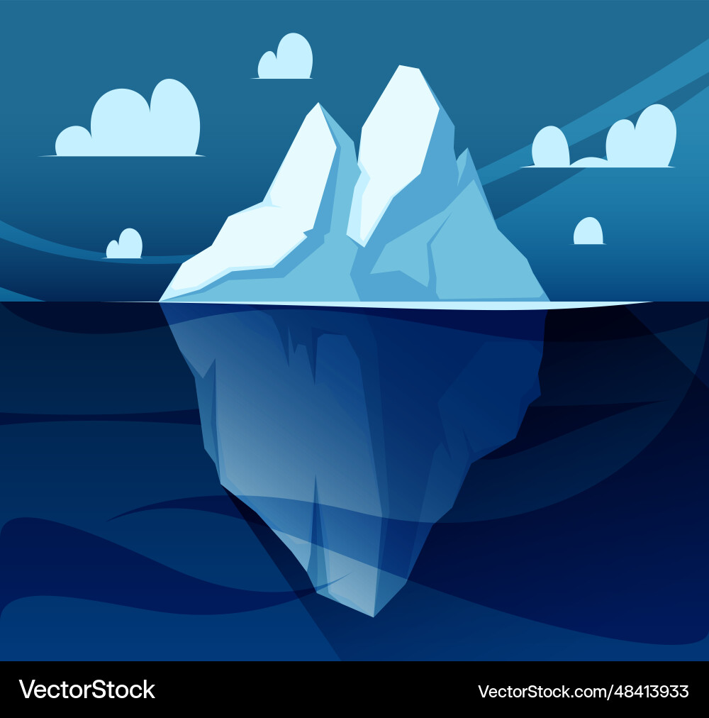 Iceberg background winter landscape with floating Vector Image