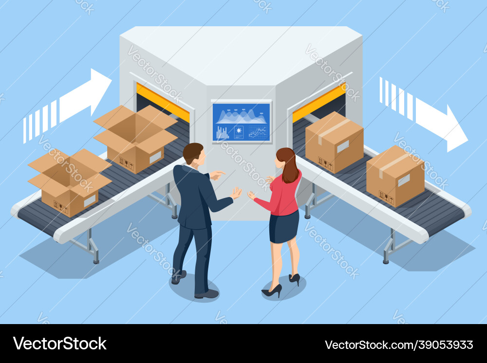 Isometric logistics and delivery concept Vector Image