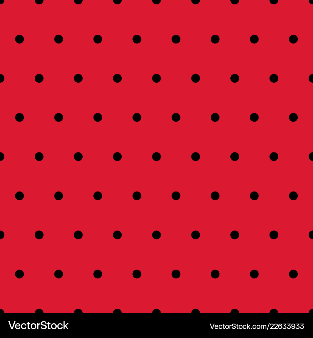Ladybug black polka dots on red background Vector Image