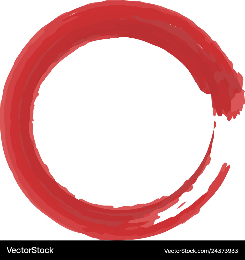 Painted red circle on a white background Vector Image