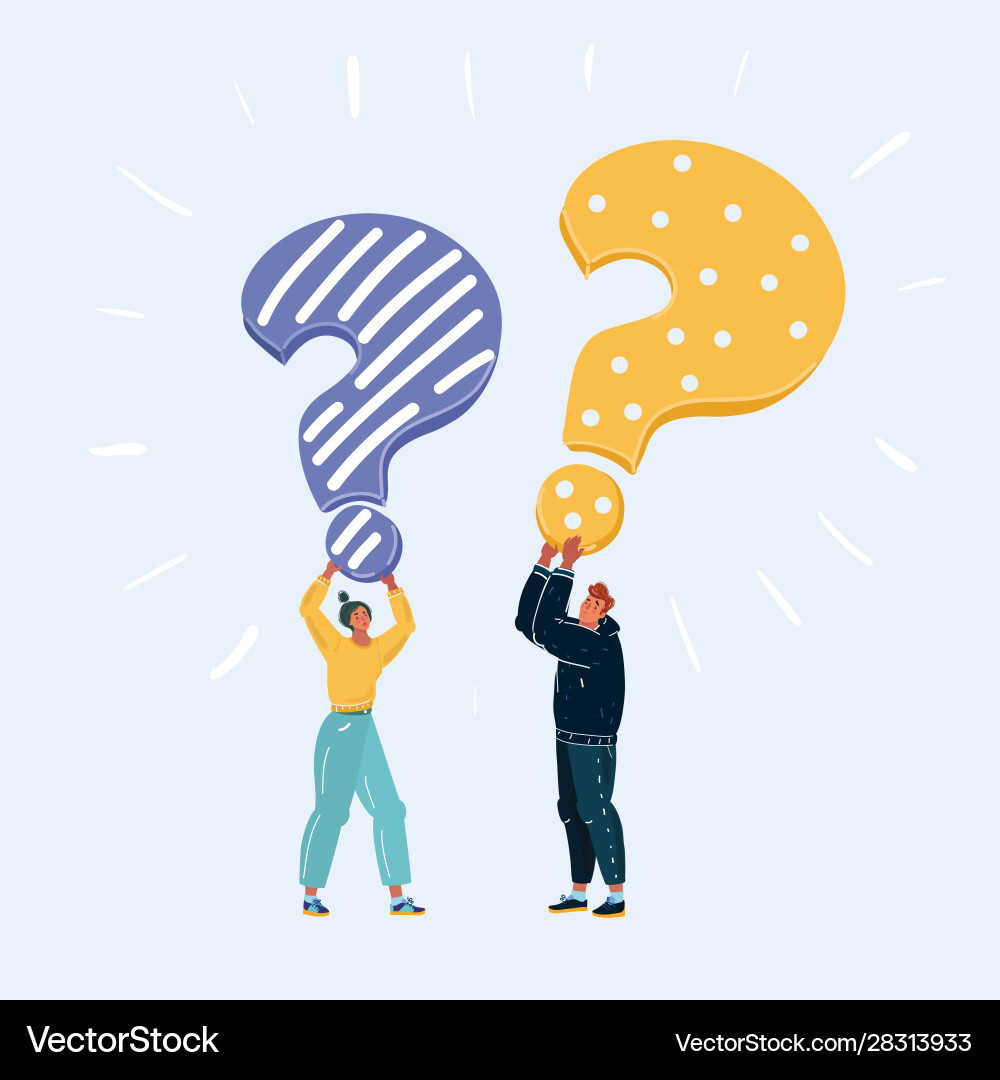 People with a question mark Royalty Free Vector Image