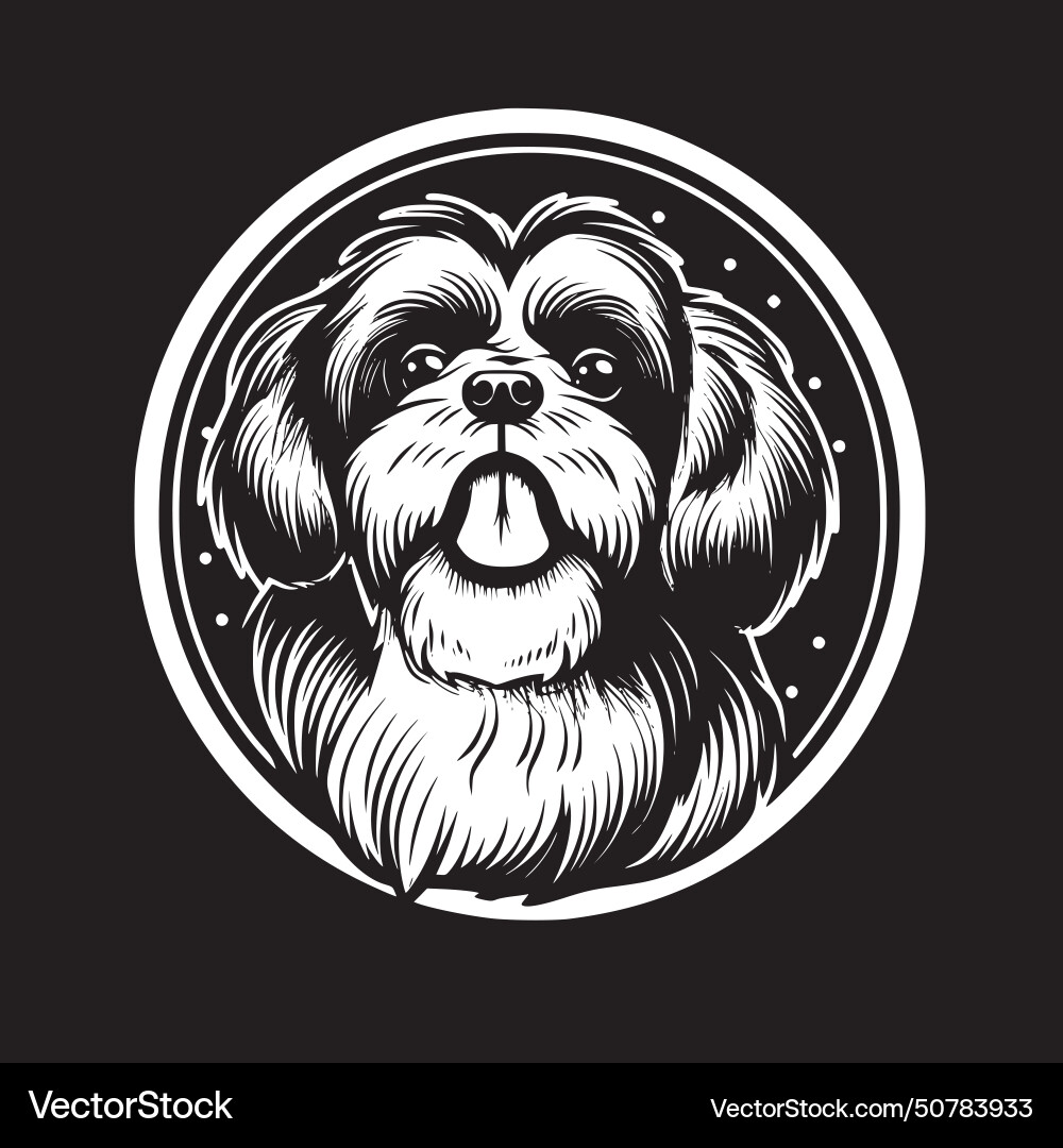 Shih tzu - minimalist and flat logo Royalty Free Vector