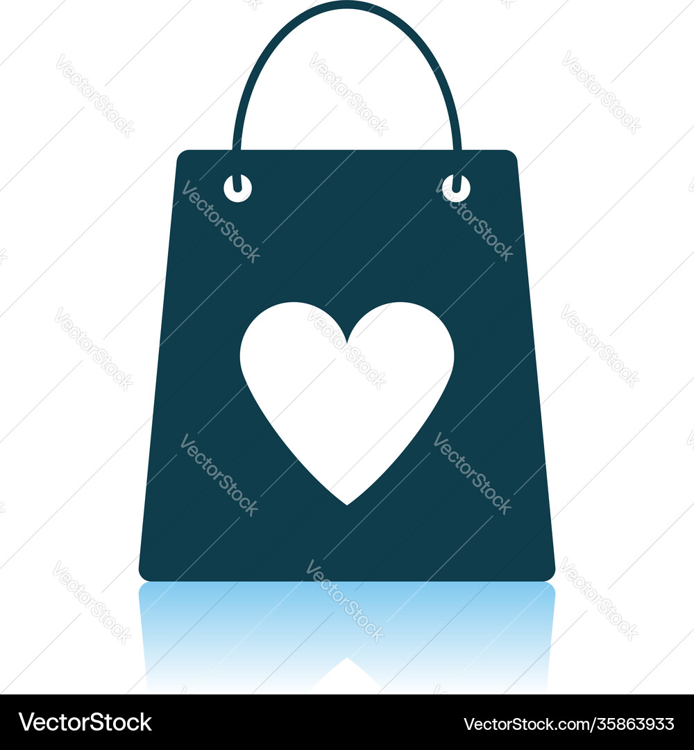 Shopping bag with heart icon Royalty Free Vector Image