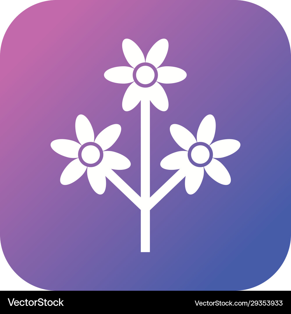 Unique flower glyph icon Royalty Free Vector Image