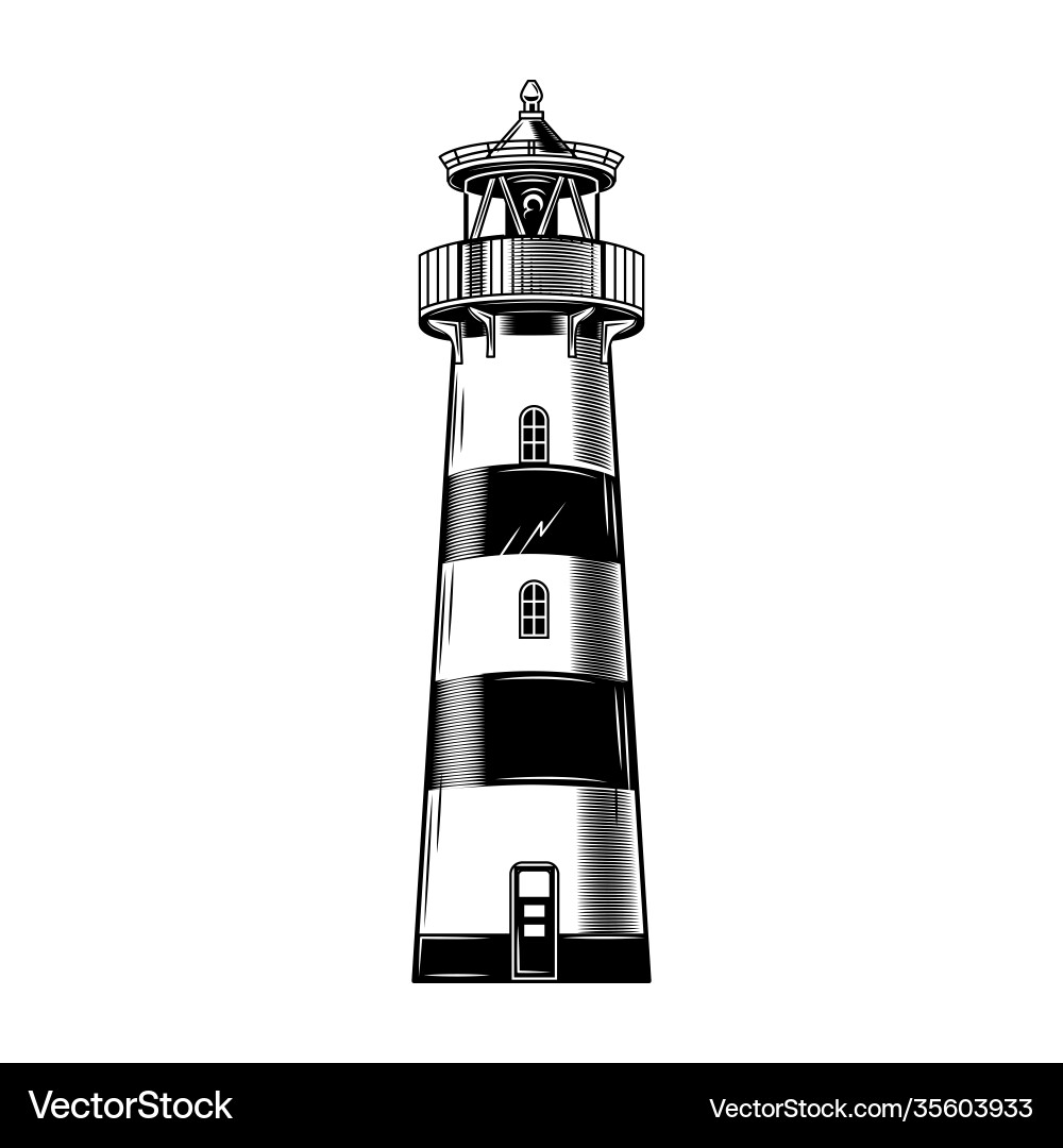 Vintage lighthouse building Royalty Free Vector Image