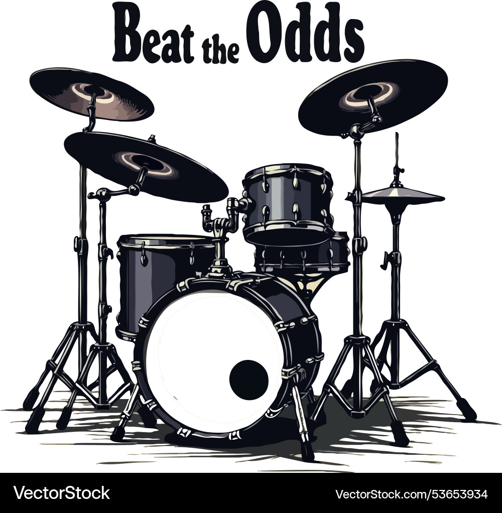 A drum set with the motivational text Royalty Free Vector