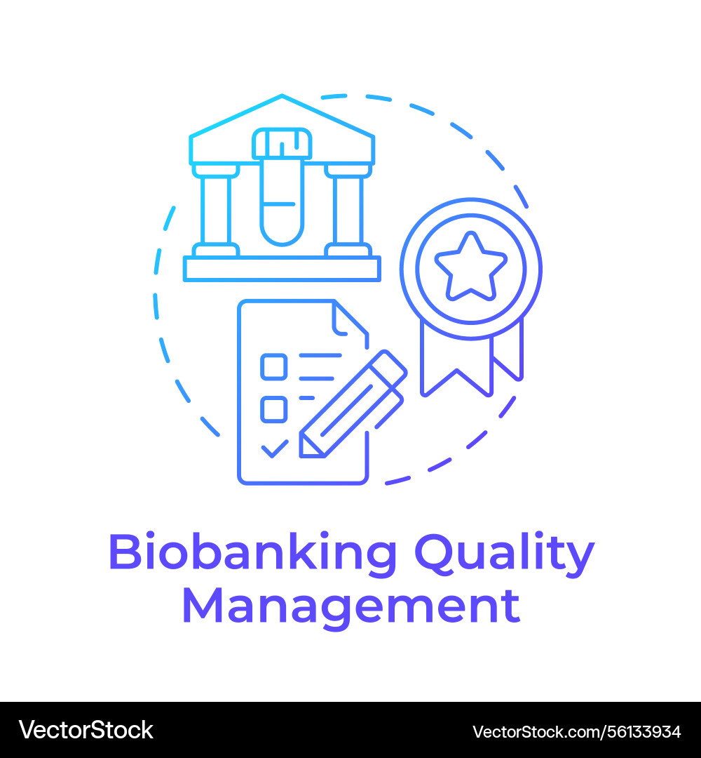 Biobanking quality management blue gradient Vector Image