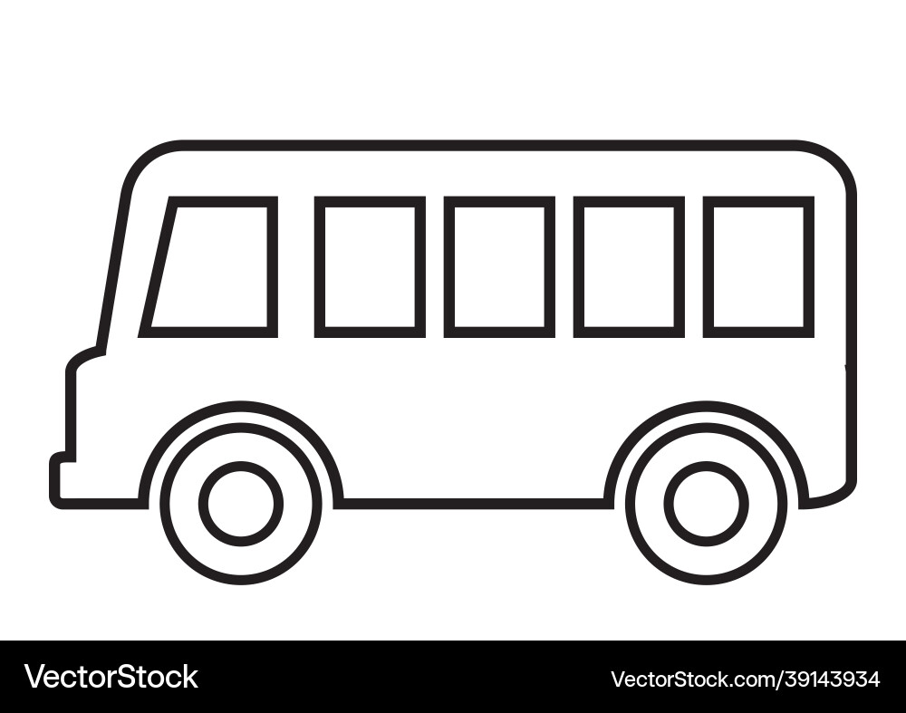 Bus outline Royalty Free Vector Image - VectorStock