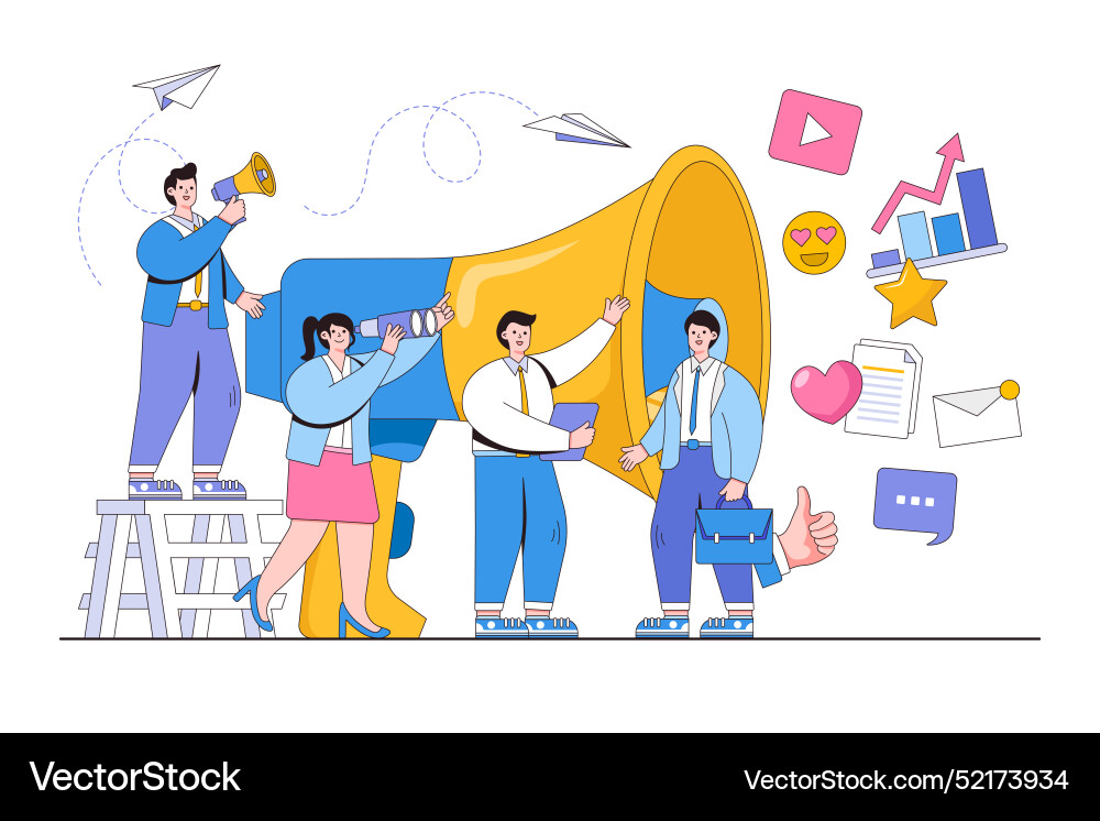 Business promotion advertising call through Vector Image