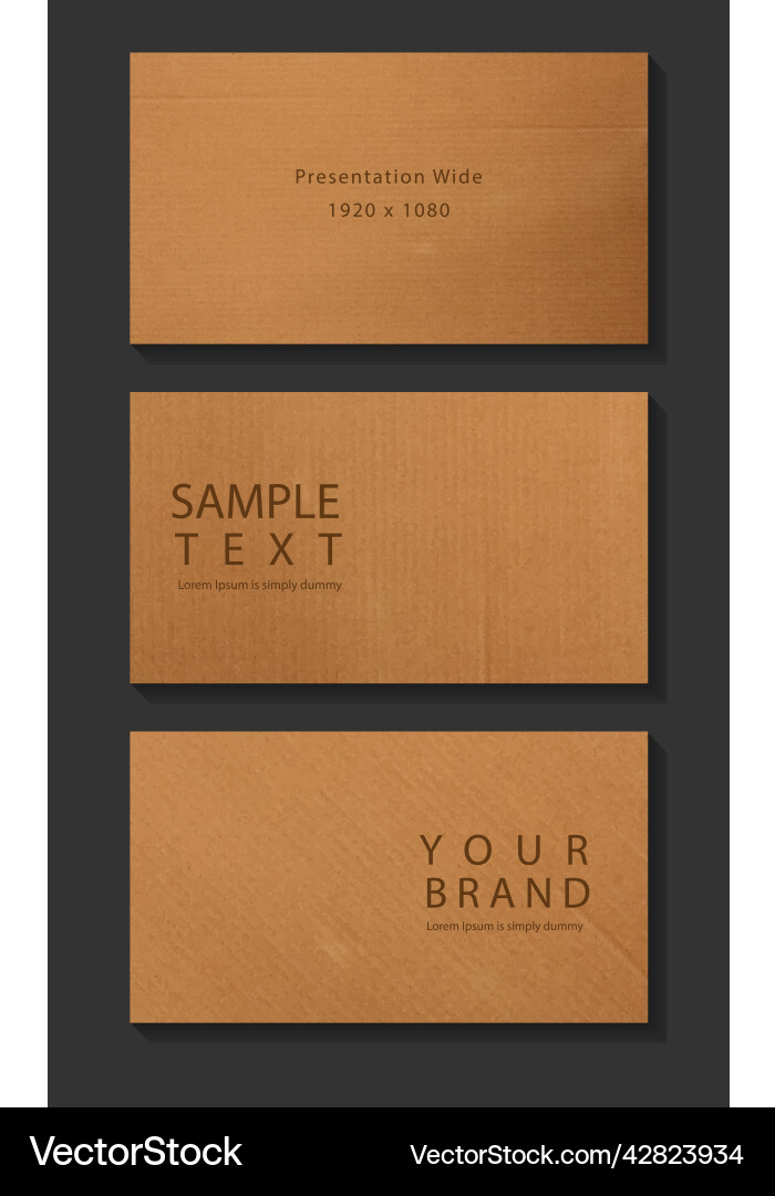 Cardboard texture background presentation banners Vector Image