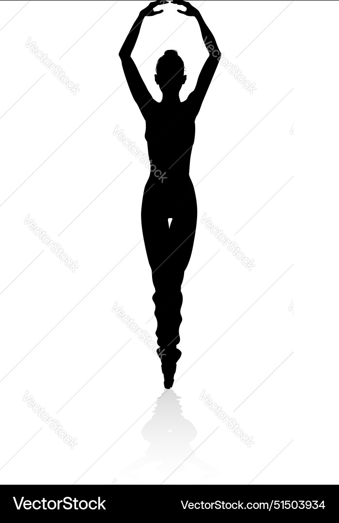 Dancing ballet dancer silhouette Royalty Free Vector Image