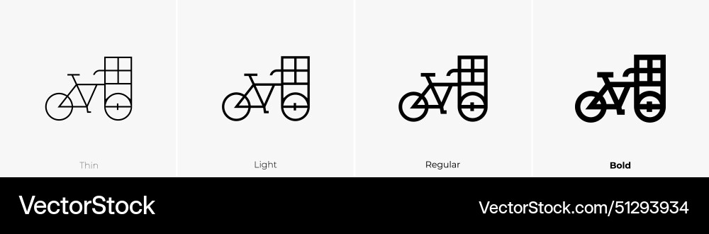 Delivery bike icon thin light regular and bold Vector Image