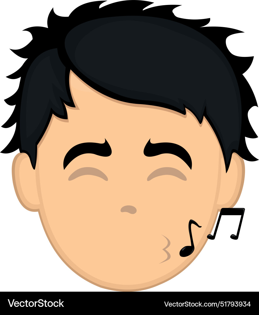 Head boy cartoon whistling Royalty Free Vector Image