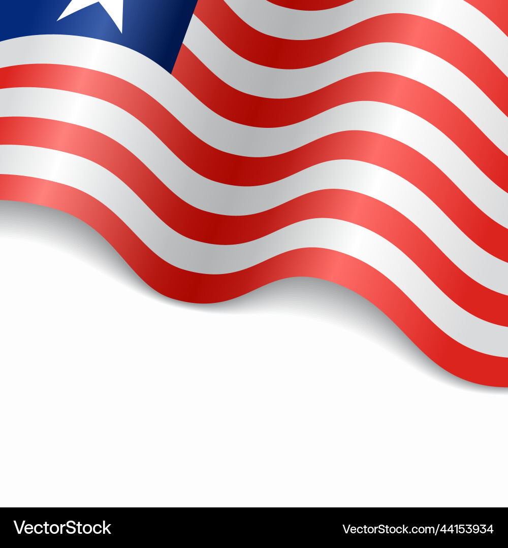 Liberian flag wavy abstract background Royalty Free Vector