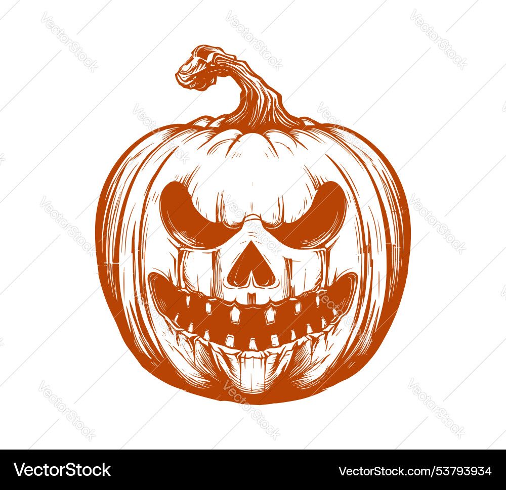 Scary pumpkin spooky horror element image scary Vector Image