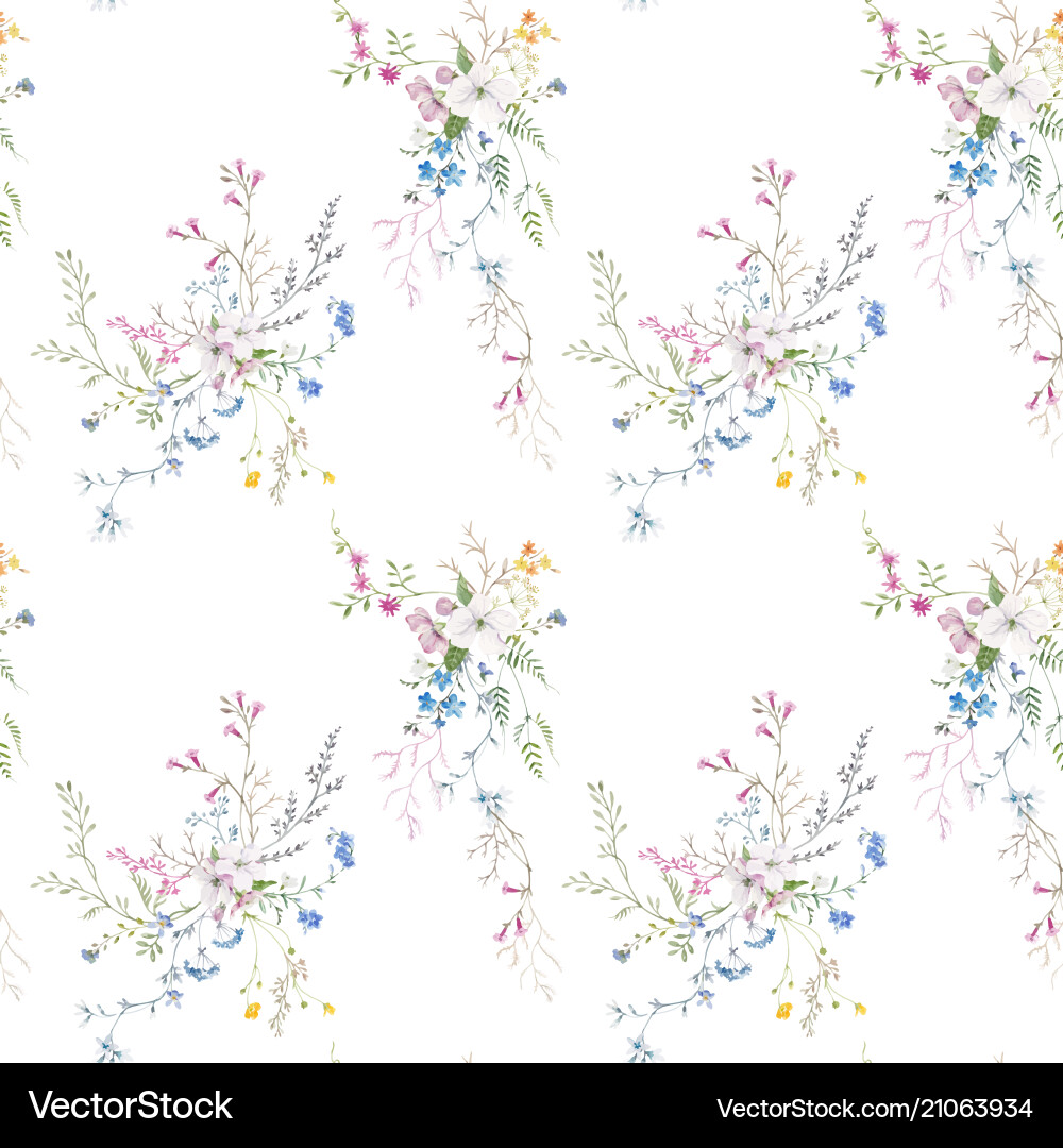 Watercolor floral pattern Royalty Free Vector Image