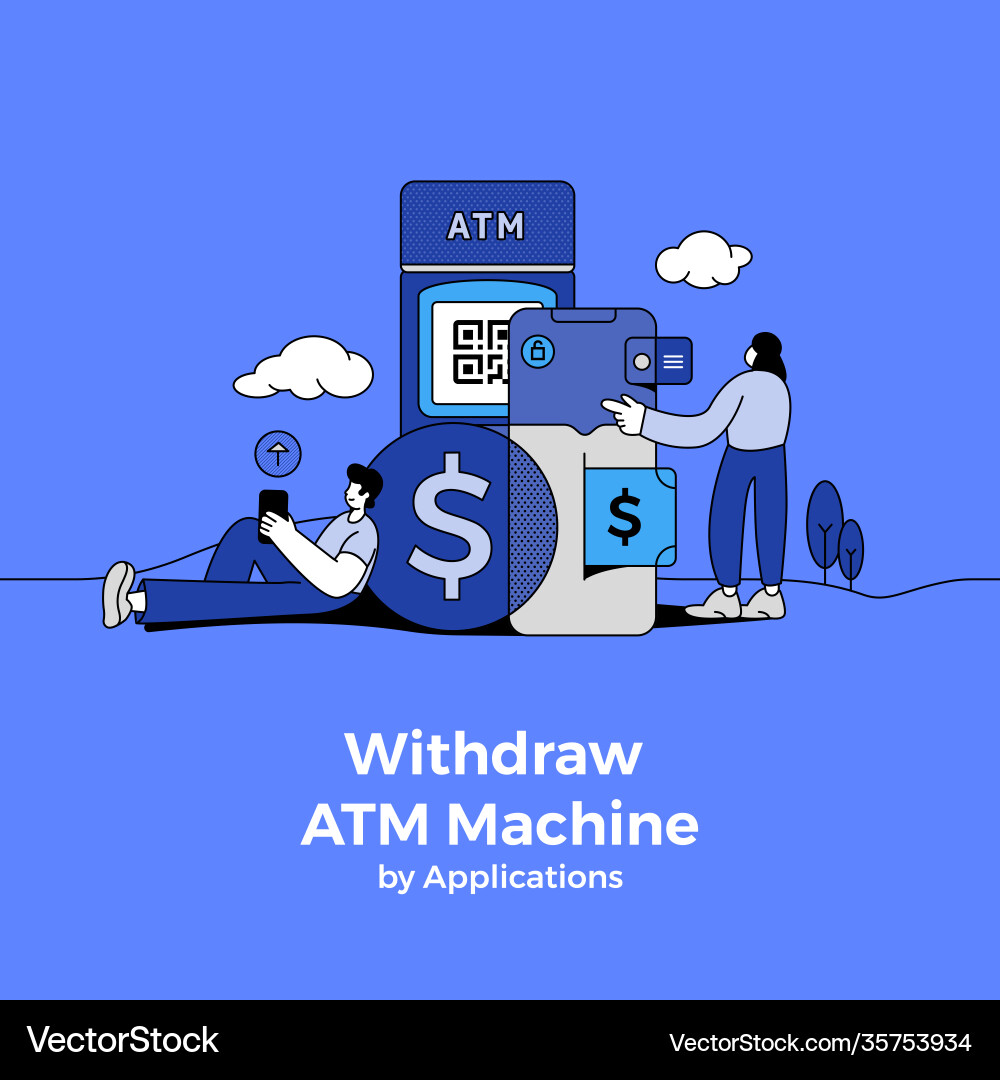 Withdraw atm 01 Royalty Free Vector Image - VectorStock