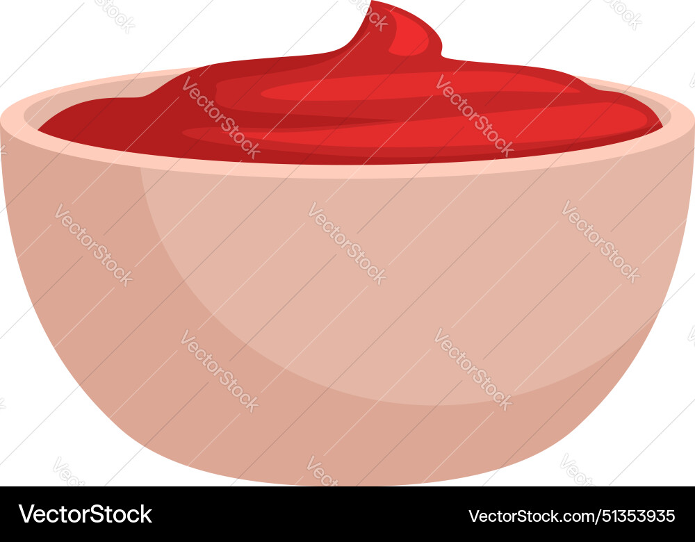 A bowl of ketchup Royalty Free Vector Image - VectorStock