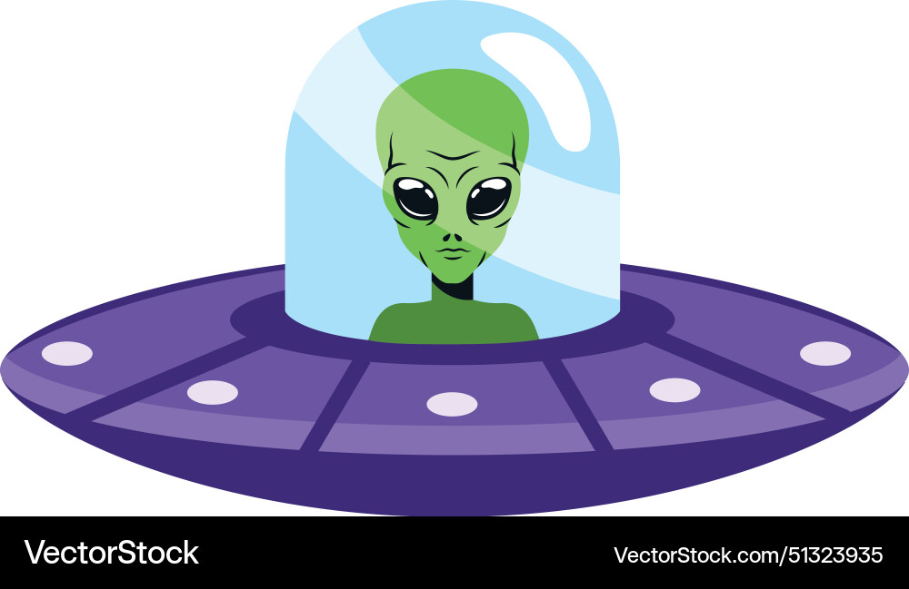 Alien in a ufo Royalty Free Vector Image - VectorStock
