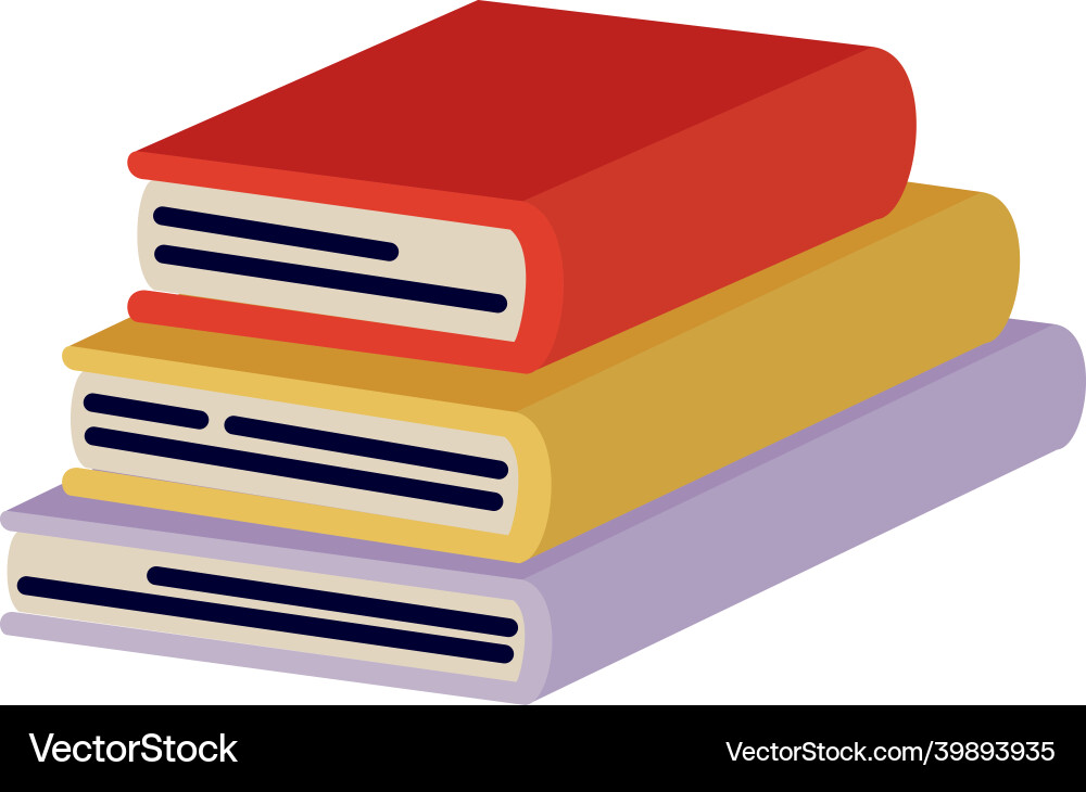 Books pile Royalty Free Vector Image - VectorStock