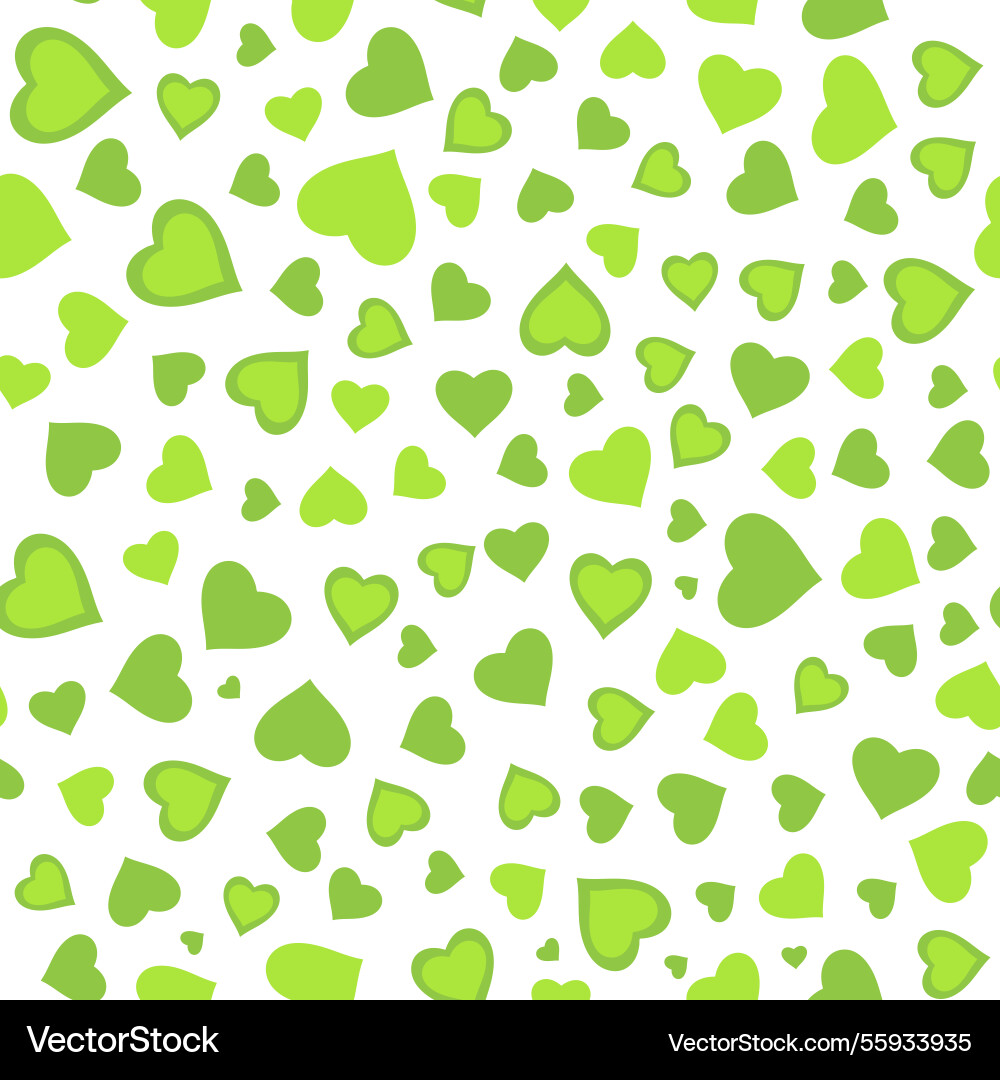 Bright green hearts pattern Royalty Free Vector Image
