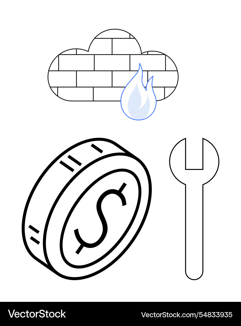 Cloud security financial stability and service Vector Image