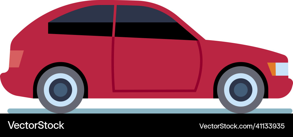 Cute Red Cartoon Car Icon Royalty Free Vector Image