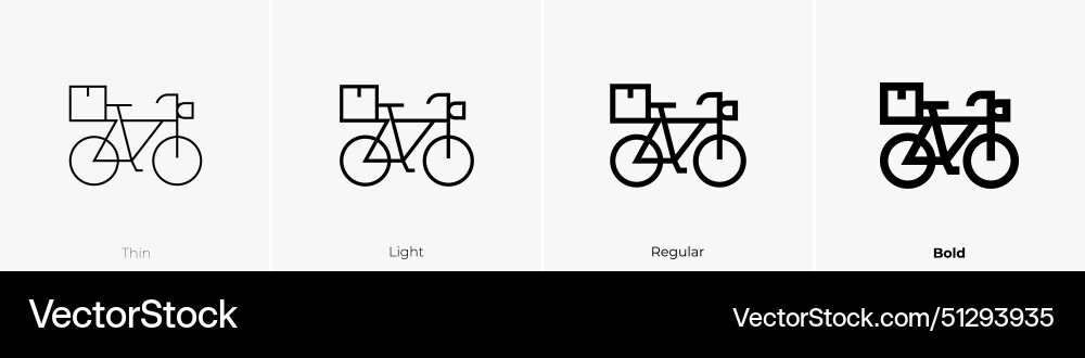 Delivery bike icon thin light regular and bold Vector Image