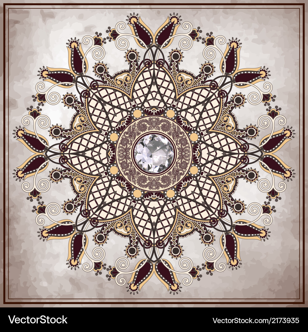 Diamond stone on old paper background Royalty Free Vector