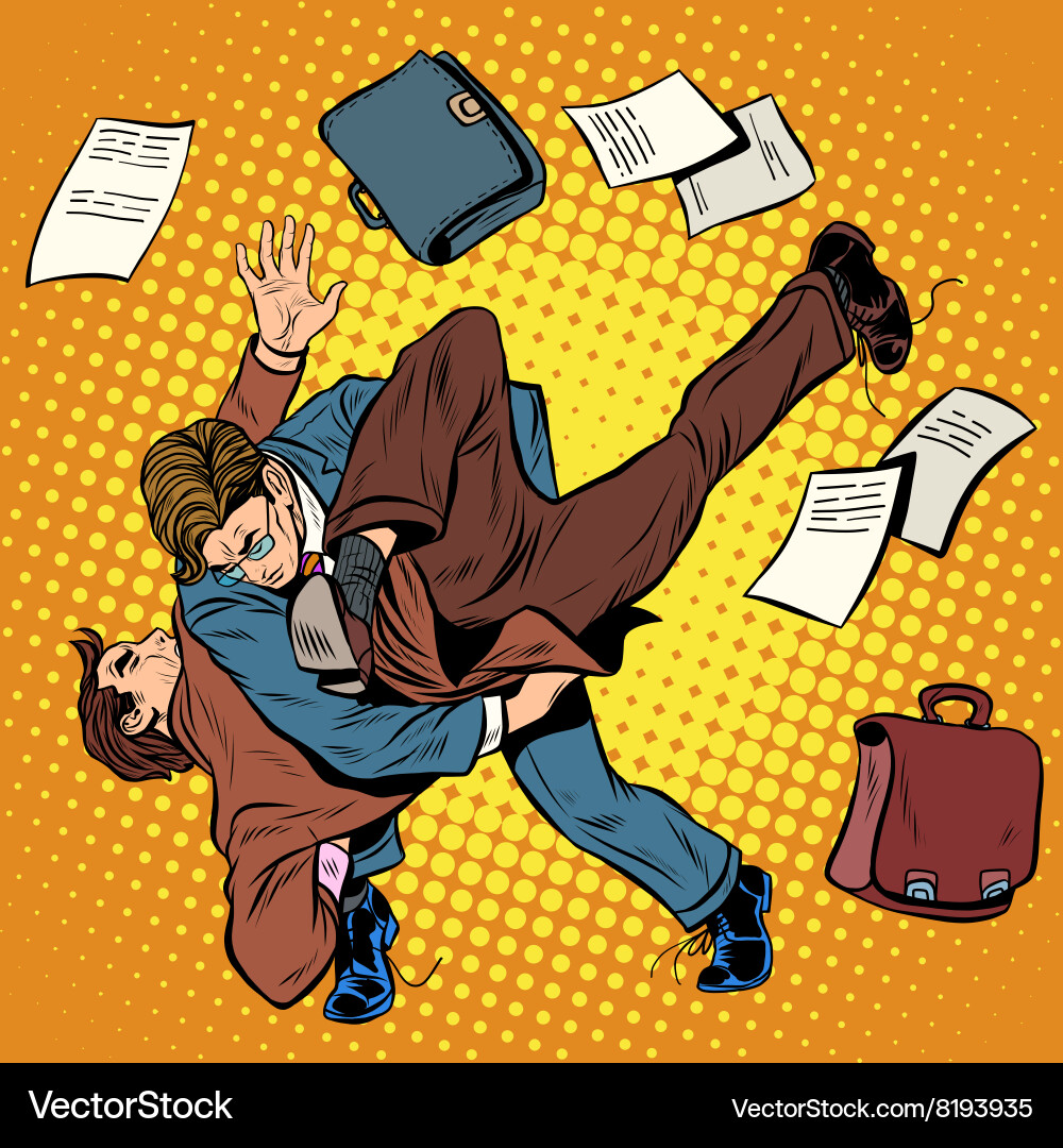 Fight men businessmen Royalty Free Vector Image