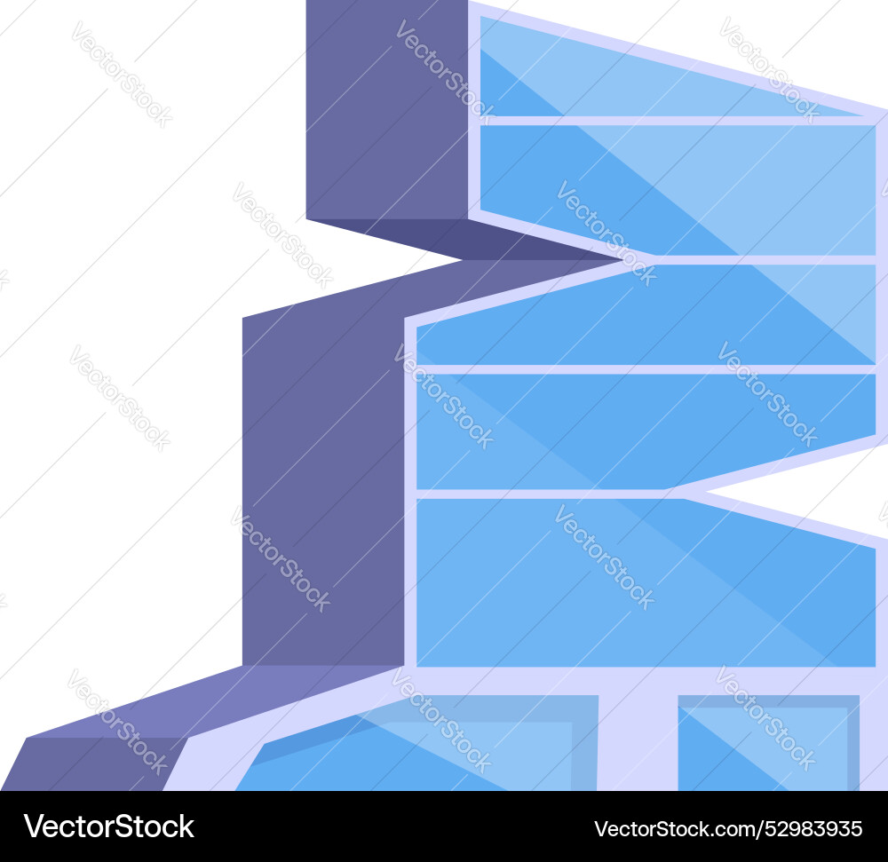 Modern office building exterior facade featuring Vector Image