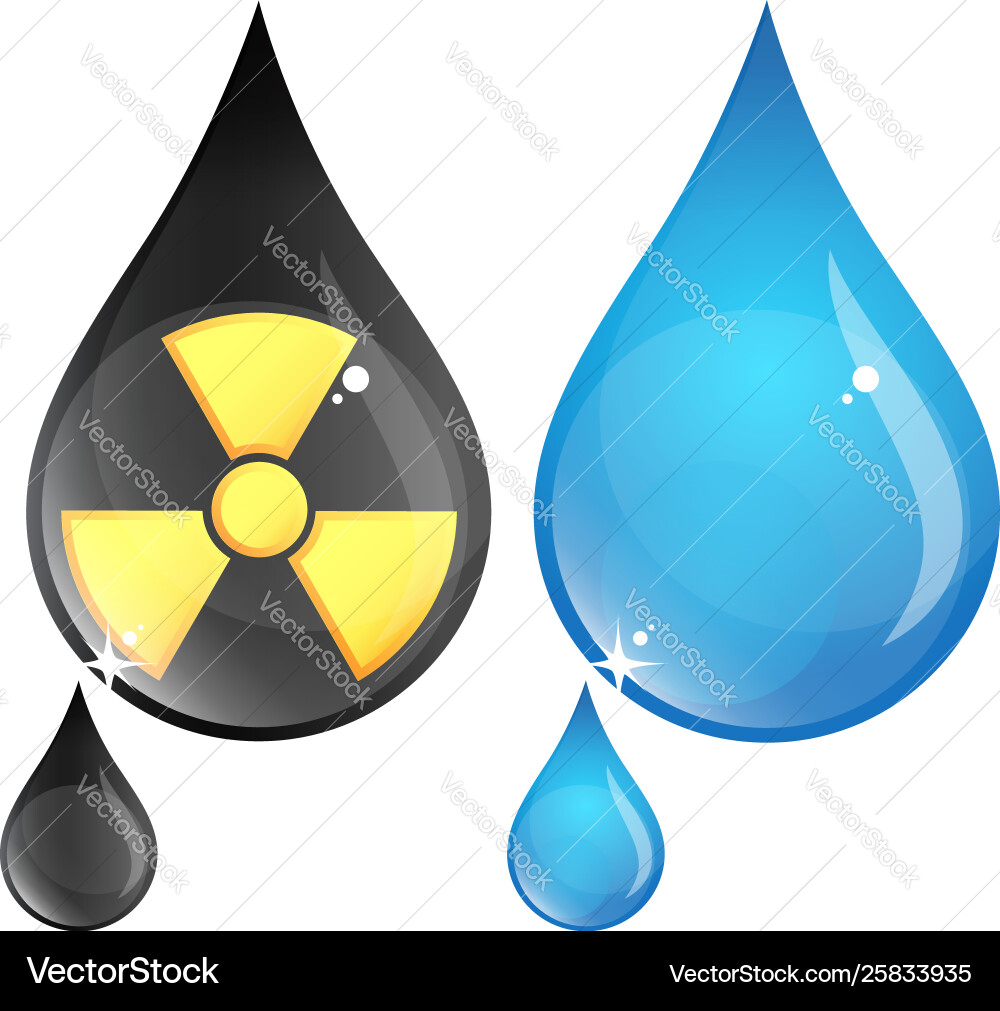 Polluted and clean drop water Royalty Free Vector Image