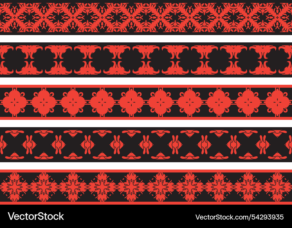 Seamless decorative borders Royalty Free Vector Image