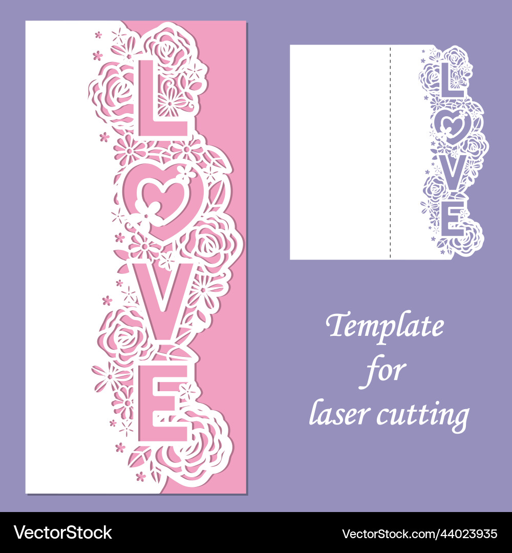 Word love surrounded by lacy flowers template Vector Image