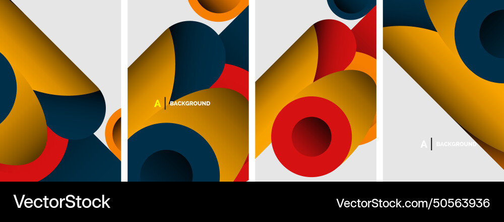 Abstract round shapes and circles poster designs Vector Image
