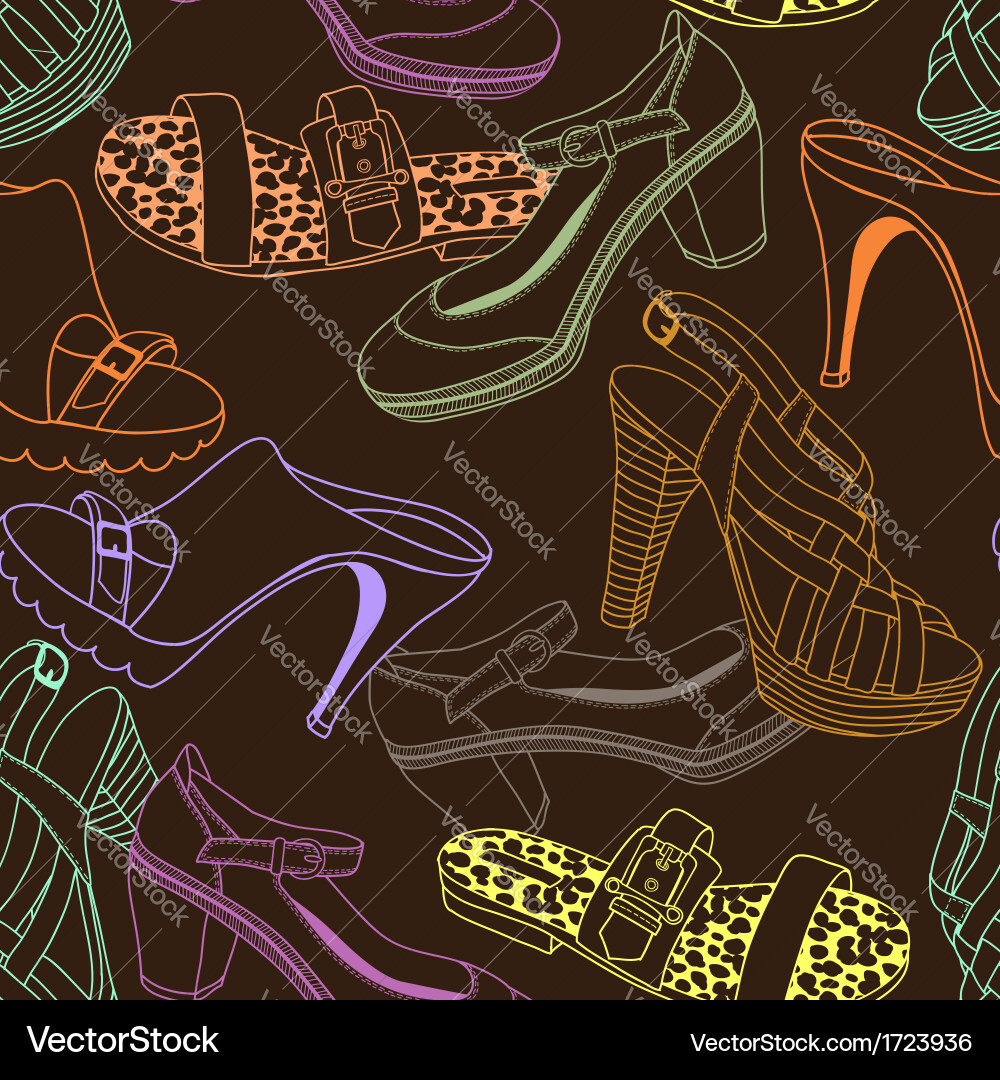 Brown Leopard Print Shoes Pattern Royalty Free Vector Image
