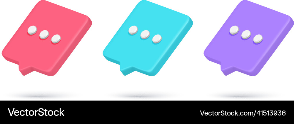 Collection realistic chat box three dots thinking Vector Image